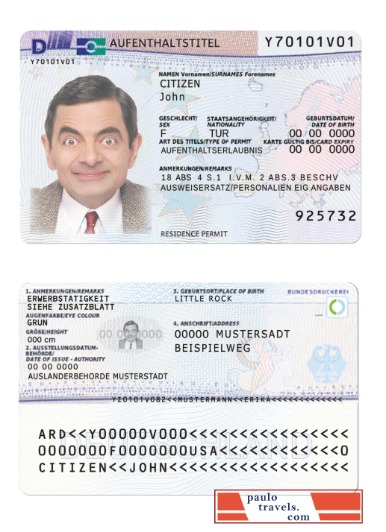 Germany residence permit PSD template, 2011 - present